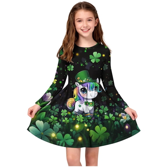 Girls Spring Dress Long Sleeve Swing Skater Dress Cute Outfits for ...
