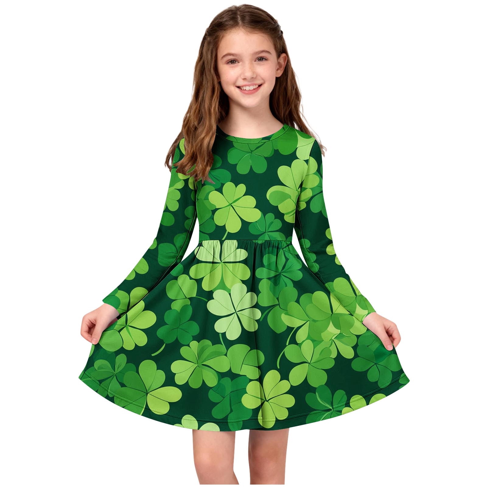 Girls Spring Dress Long Sleeve Swing Skater Dress Cute Outfits for ...