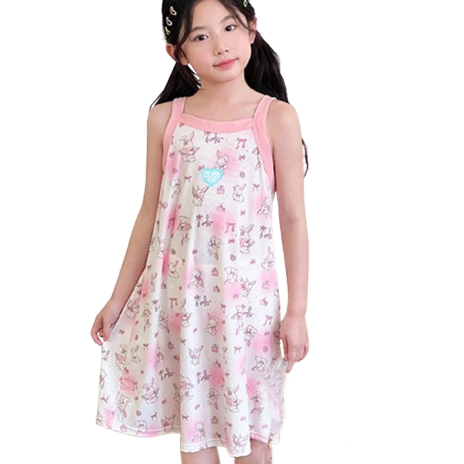 Girls Spring Dress Summer Breathable Leisure Strappy Dress Little Girls ...