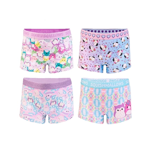 Girls' Squishmallows 4 Pack Boxer Briefs Underwear - 4 - Walmart.com