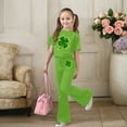 Girls St. Patrick’s Day Clover 2-Piece Outfit – Short Sleeve Top ...