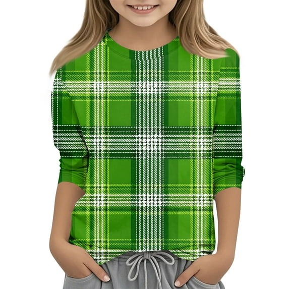 Girls St.Patrick's Day Shirts Party Irish Clover Printed T-Shirts ...