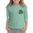 Girls St Patricks Day Print Three Quarter Sleeve Top For Kids Holiday ...