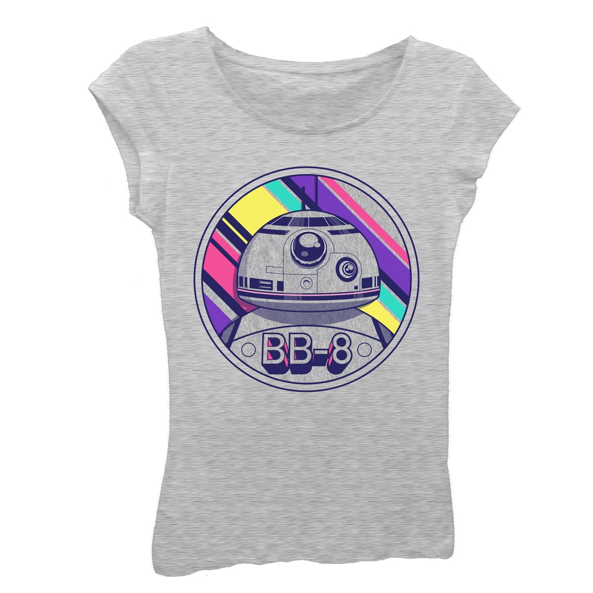 Girls' Star Wars Rainbow BB-8 Flocked Graphic T-Shirt - Walmart.com