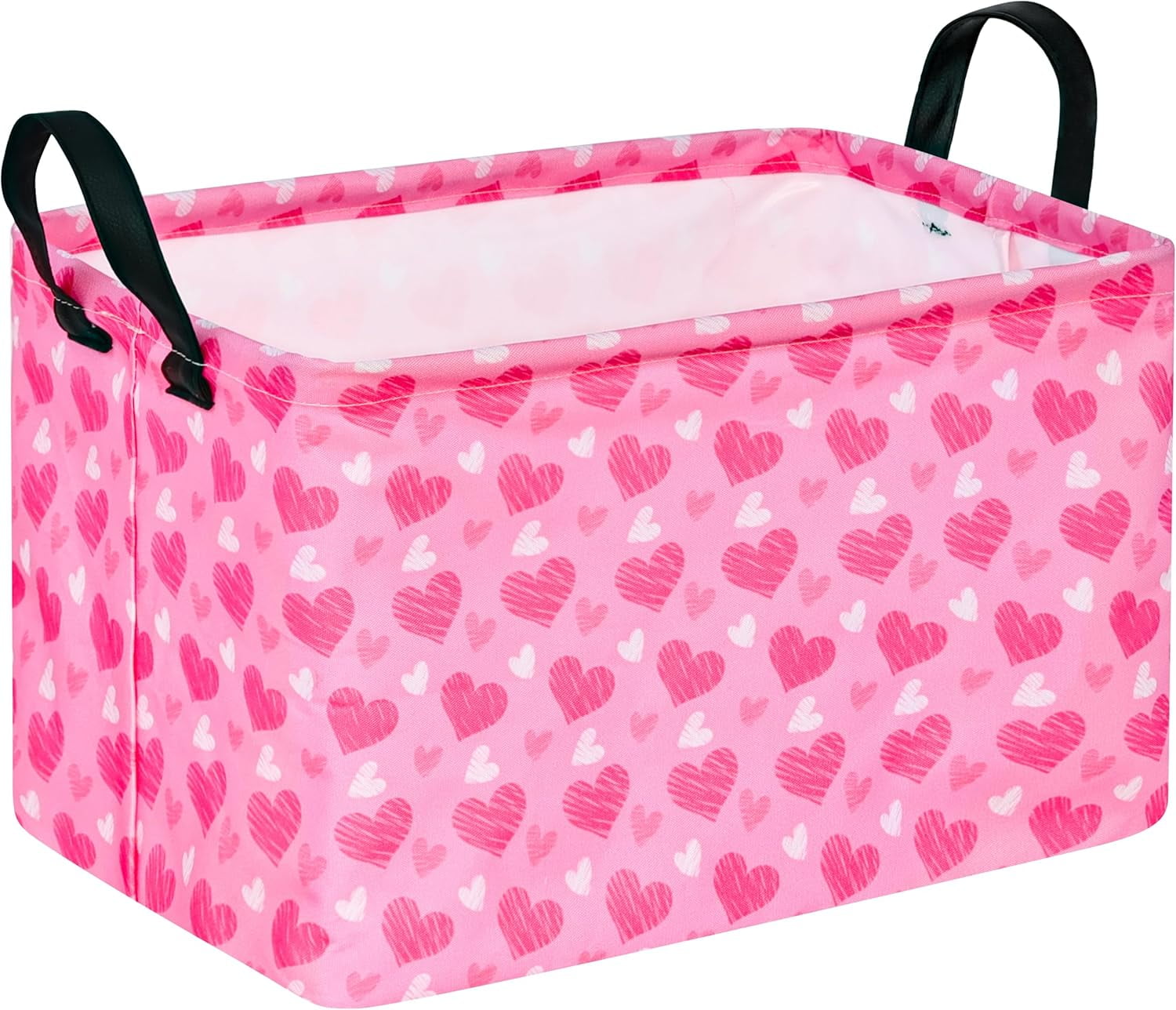 Girls Storage Basket Heart Print Storage Cube for Women, Closet Shelf ...