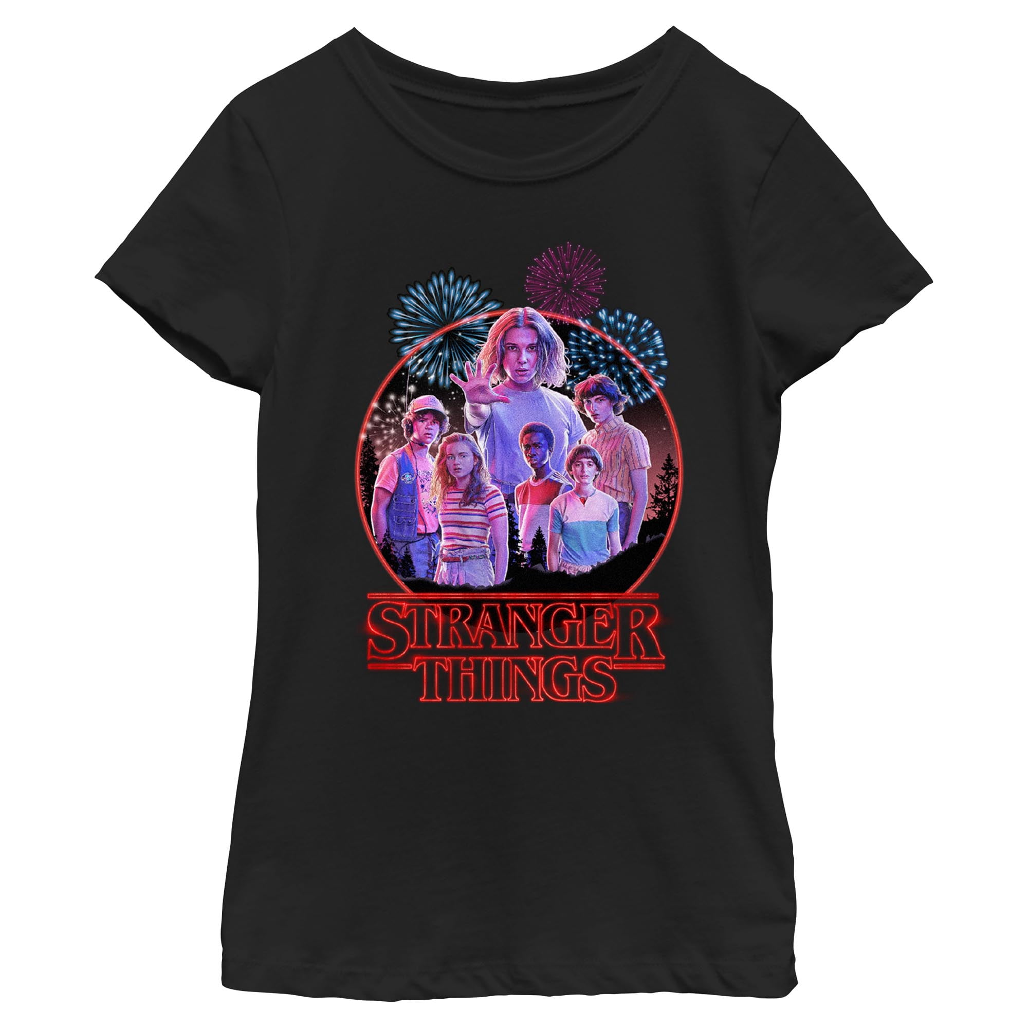 Netflix Girl's Stranger Things Friends And Fireworks T Shirt - Walmart.com