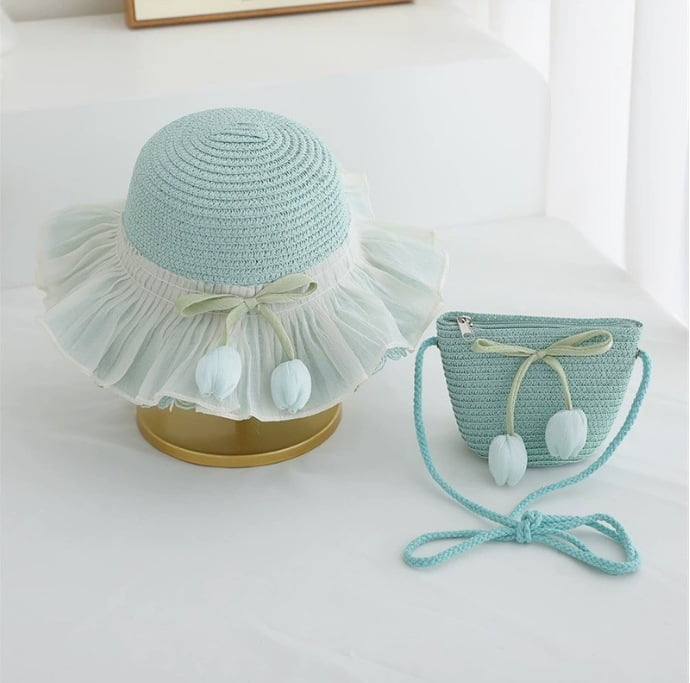Summer Must-Have!‌ Wide Brim Straw Hat + Mini Bag for Girls - Sun ...
