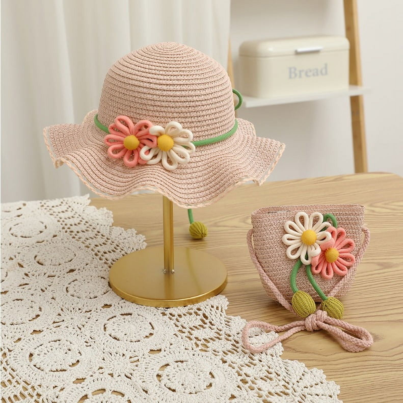 Children's Beach Essentials Kit - UPF Sun Hat + Mini Crossbody Purse, Perfect Summer Gift for ...