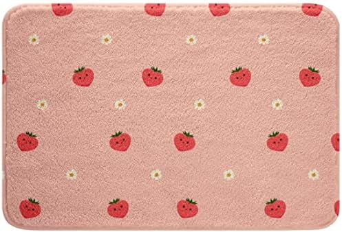 Girls Strawberry Kitchen Mat Kawaii Rug, Cute Lovely Bathroom Rugs for ...