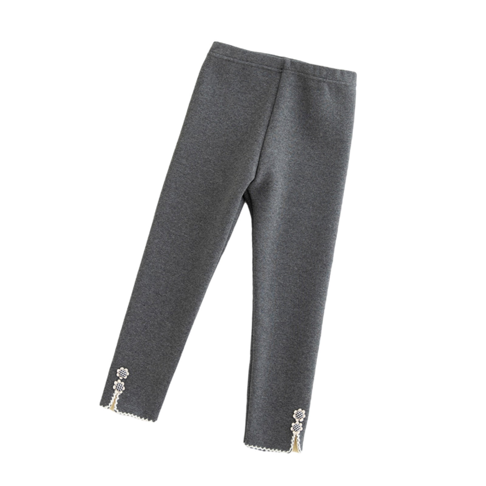Girls Stretch Velvet Fleece Lined Leggings Little Kids Skinny Warm ...