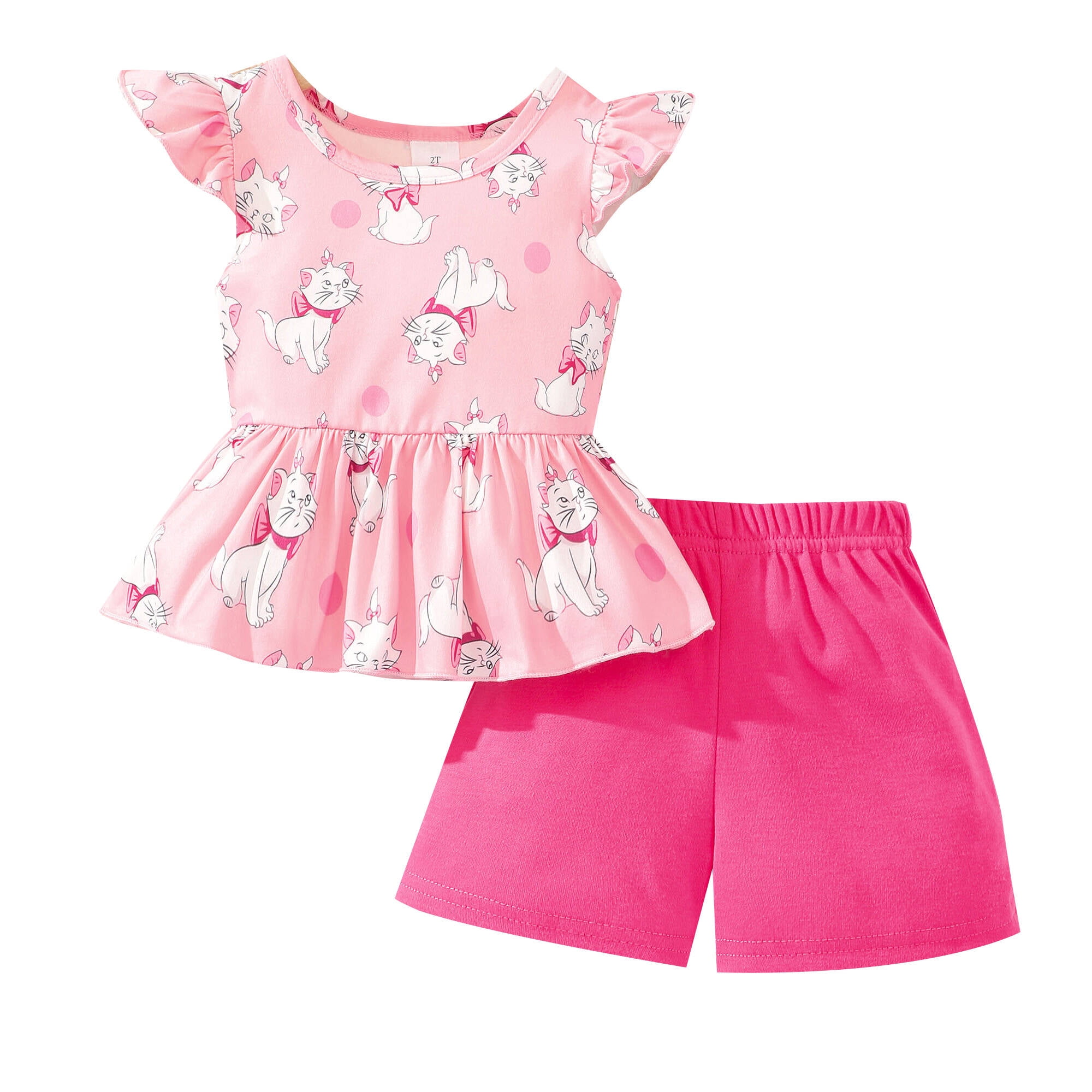 Girls Summer Cat Outfits Toddler Baby Girl Kids Clothes Cat Shirts and ...