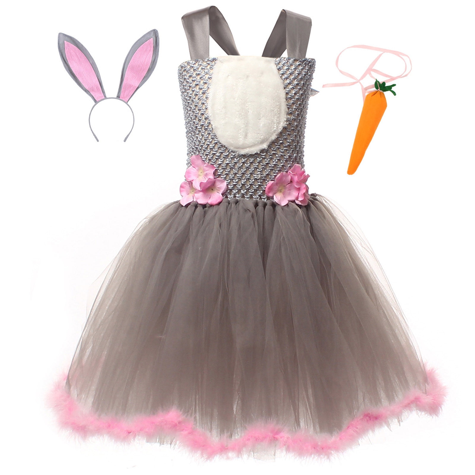 Girls Summer Dress Casual Sundress Adorable Easter Bunny Princess ...