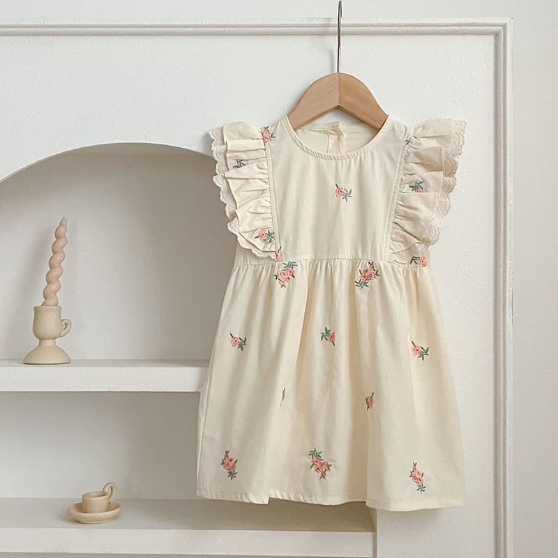 Girls Summer Dress Kids Princess Birthday Dresses Embroidered Daisy ...