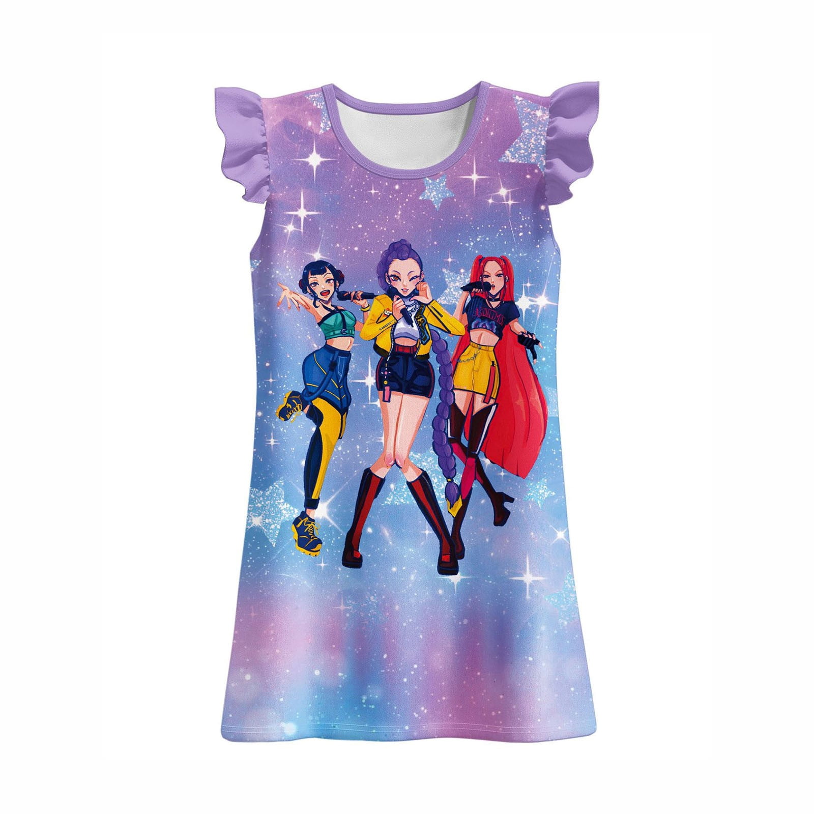 Girls Summer Dress -Pop Singer Cute Cartoon Wear Birthday Wedding ...