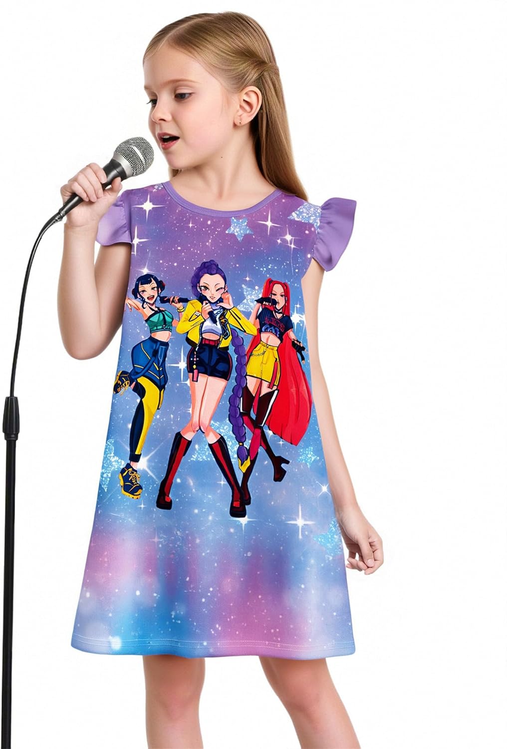 Girls Summer Dress Pop Singer Kpop Demon Hunters Costumes for Kids Wear ...