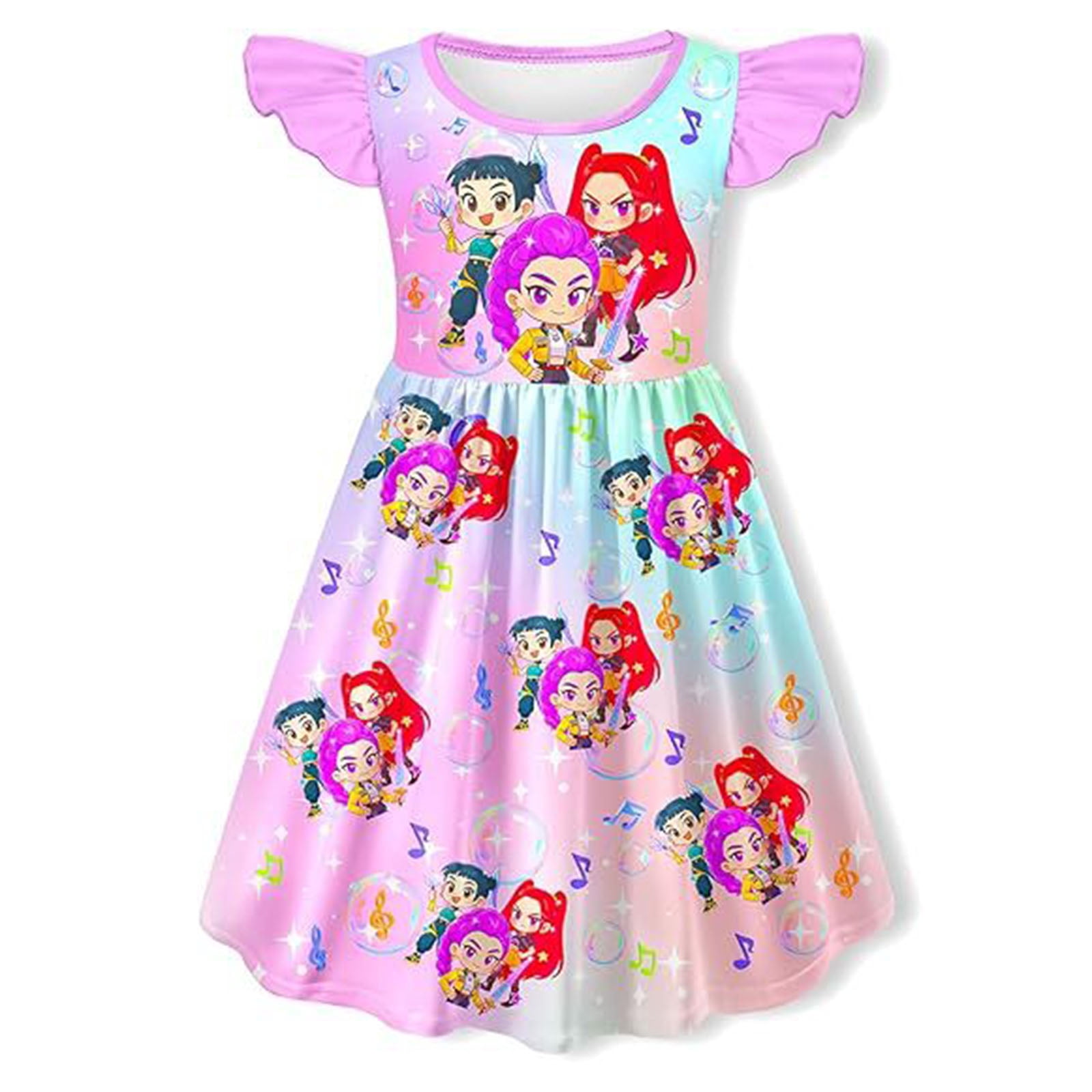 Girls Summer Dress Pop Singer kpop Demon Hunters Wear Birthday Wedding ...