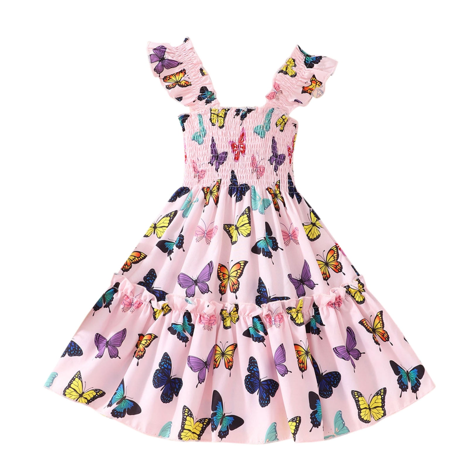 Girls Summer Dress Size 4 Years-5 Years Sleeveless Butterfly Prints ...