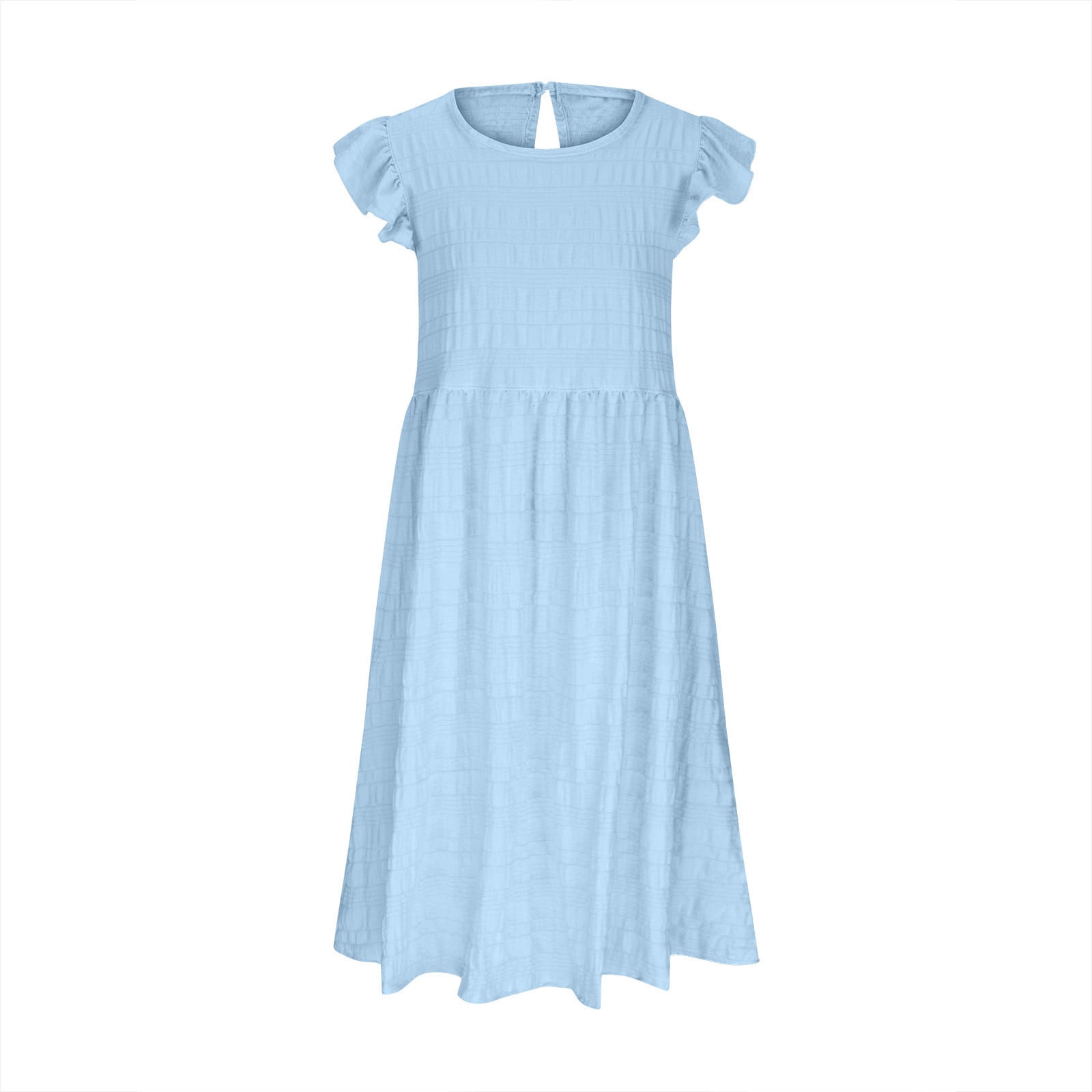 Girls Summer Dresses for Everyday and Outdoor Casual Wear Elastic Waist ...