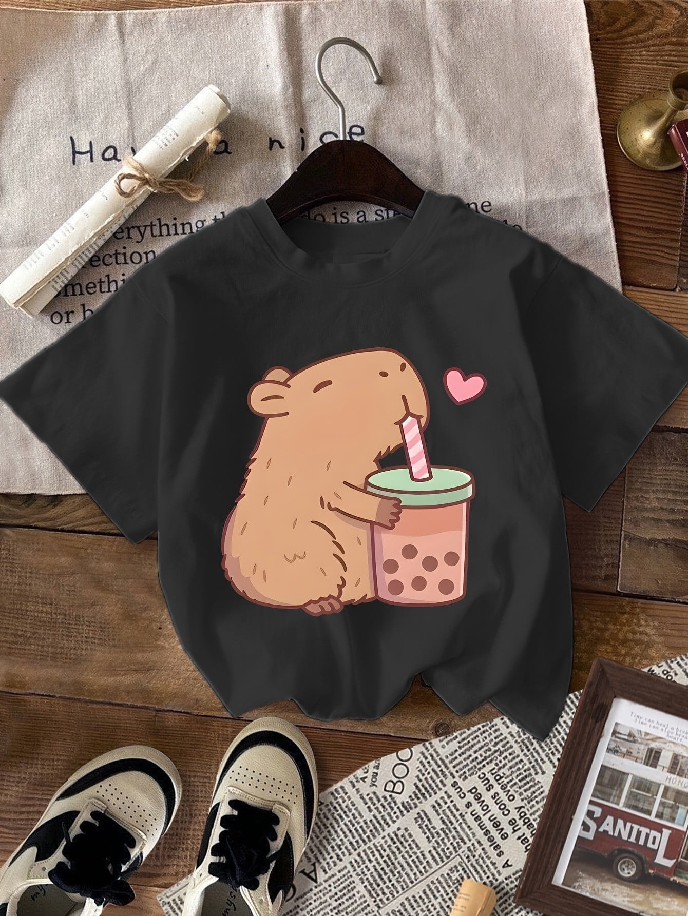 Girls' Summer Fashion Capybara Print Tank Top - Casual, Stretchy Cotton ...