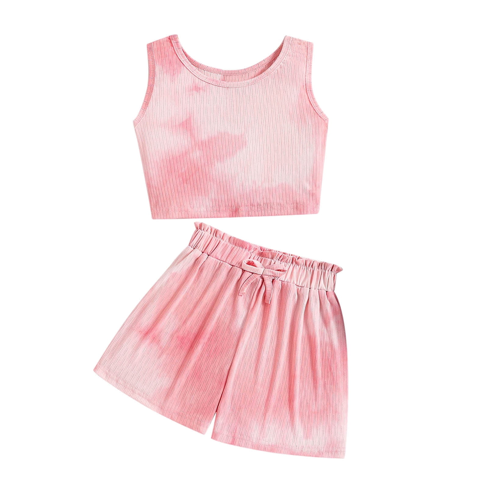 Girls Summer Outfits Size 8-10 Floral Print Shorts Outfits Clothes ...