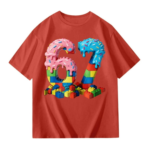 Girls Summer Short Sleeve T Shirt Cute Cartoon Ice Print Casual Tee Top ...