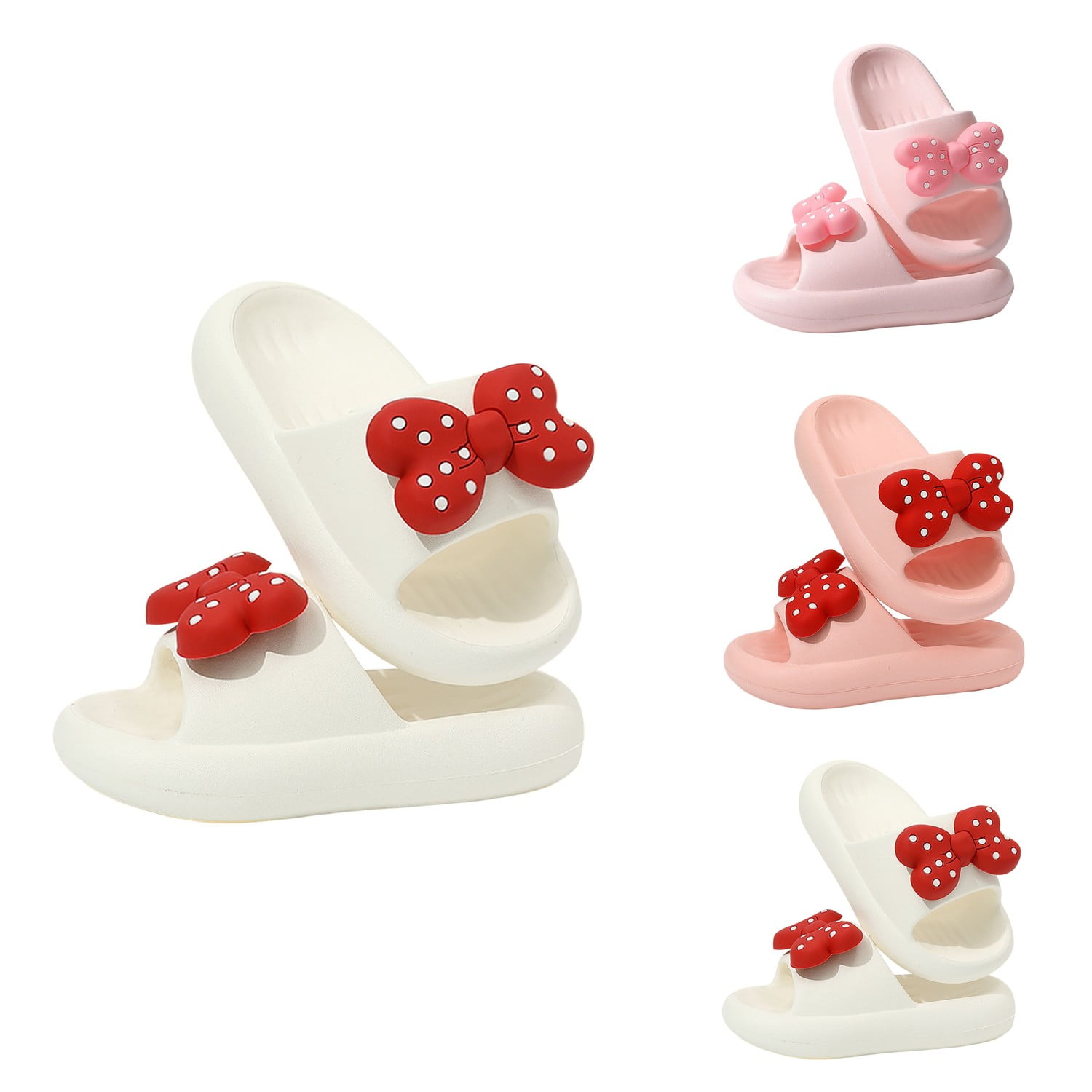 Girls Summer Slippers, Comfortable Bowknot Print Shoes for Toddlers ...