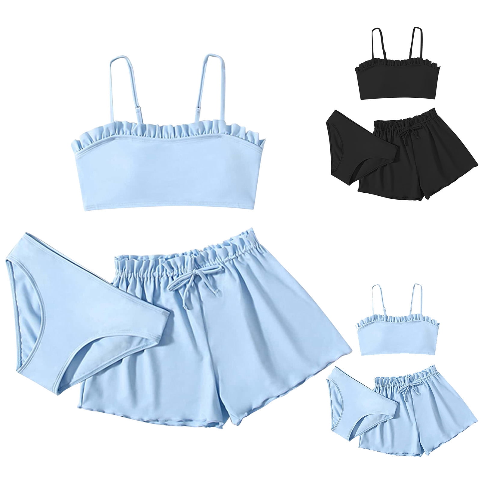 Girls Summer Swimwear Clearance AKAFMK Girls' Tankini Sets,Girls Two ...