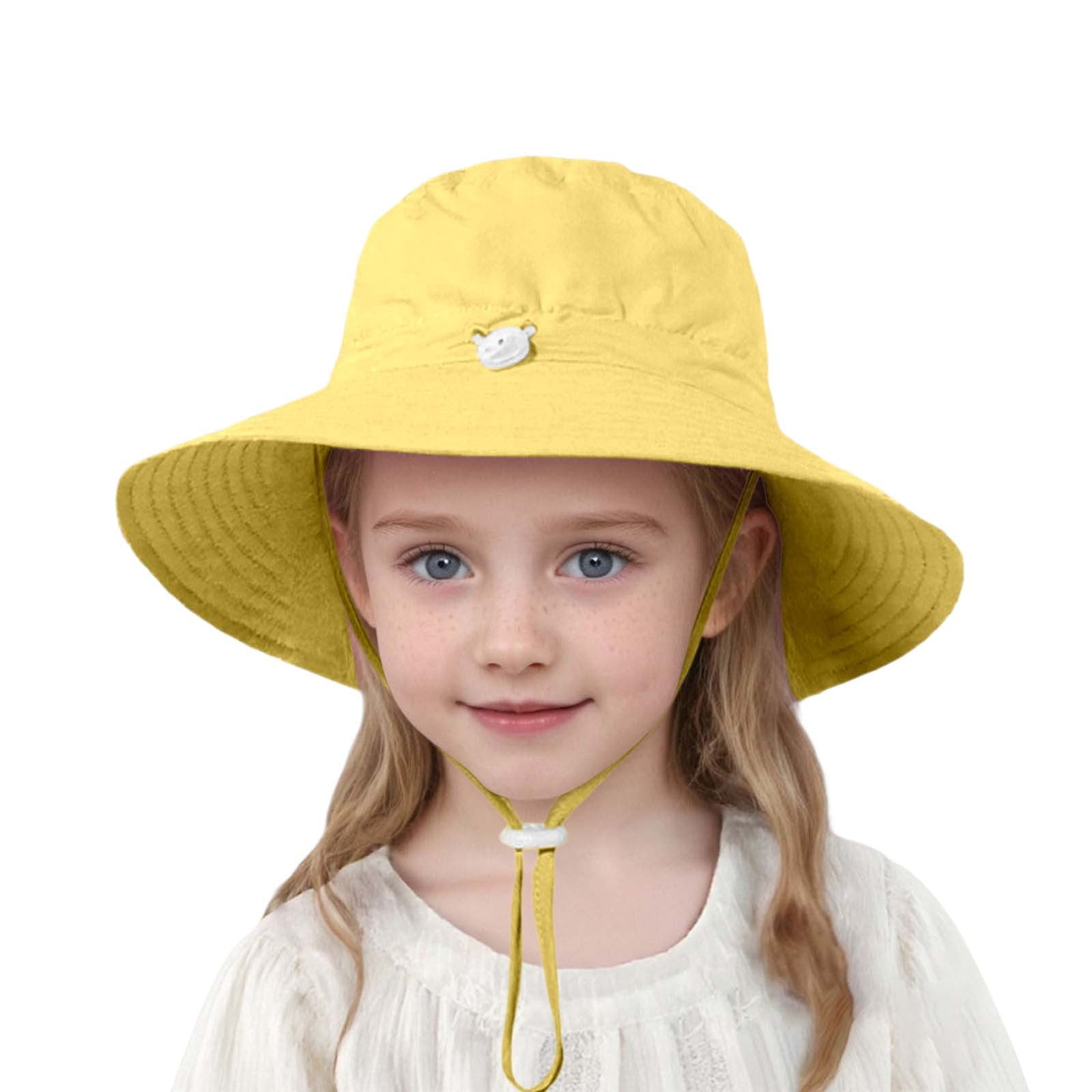 Girls Sun Hat Toddler Kids Summer Solid Sun Hat Upf 50+ Wide Brim ...