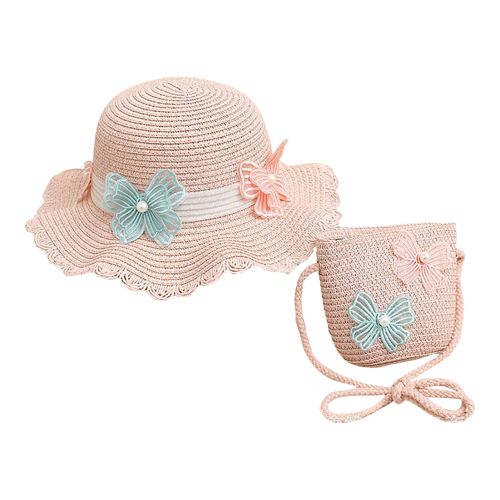 Girls Sun Hat for Kids Summer Hat Beach Play Hats 2-9 Years Kids Baby ...