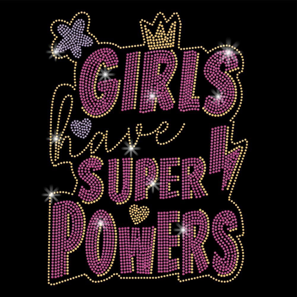 Girls Super Powers Iron On Transfers Girl Power Heat Transfer Stickers ...