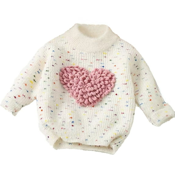 Girls Sweater Baby Spring Winter New Floral Knitted Top Thickened Warm ...