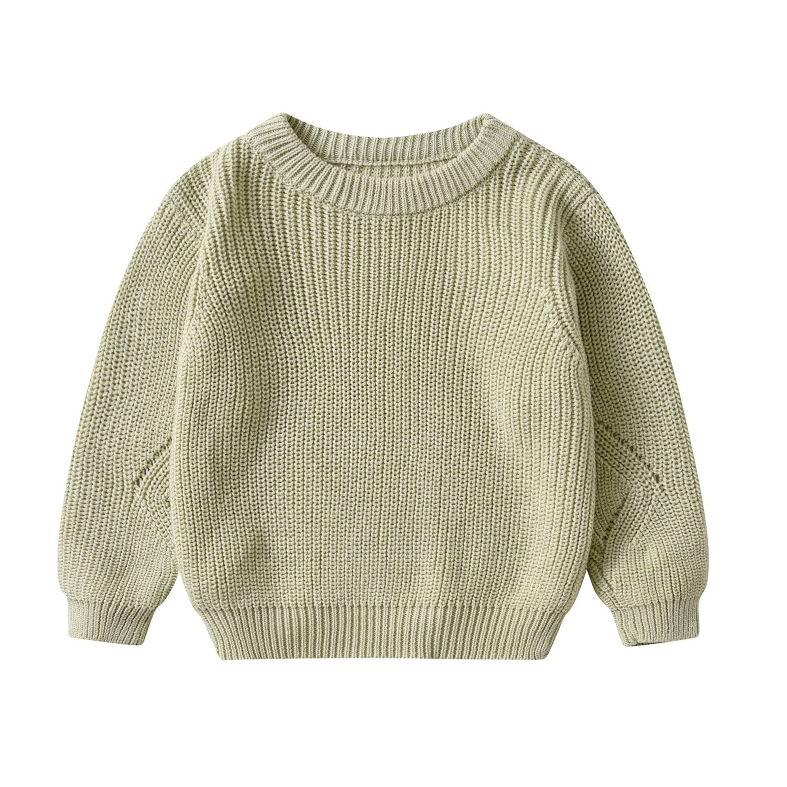 Girls Sweater Size 5-6 Years Knit Blouse Pullover Warm Crew Neck Long ...