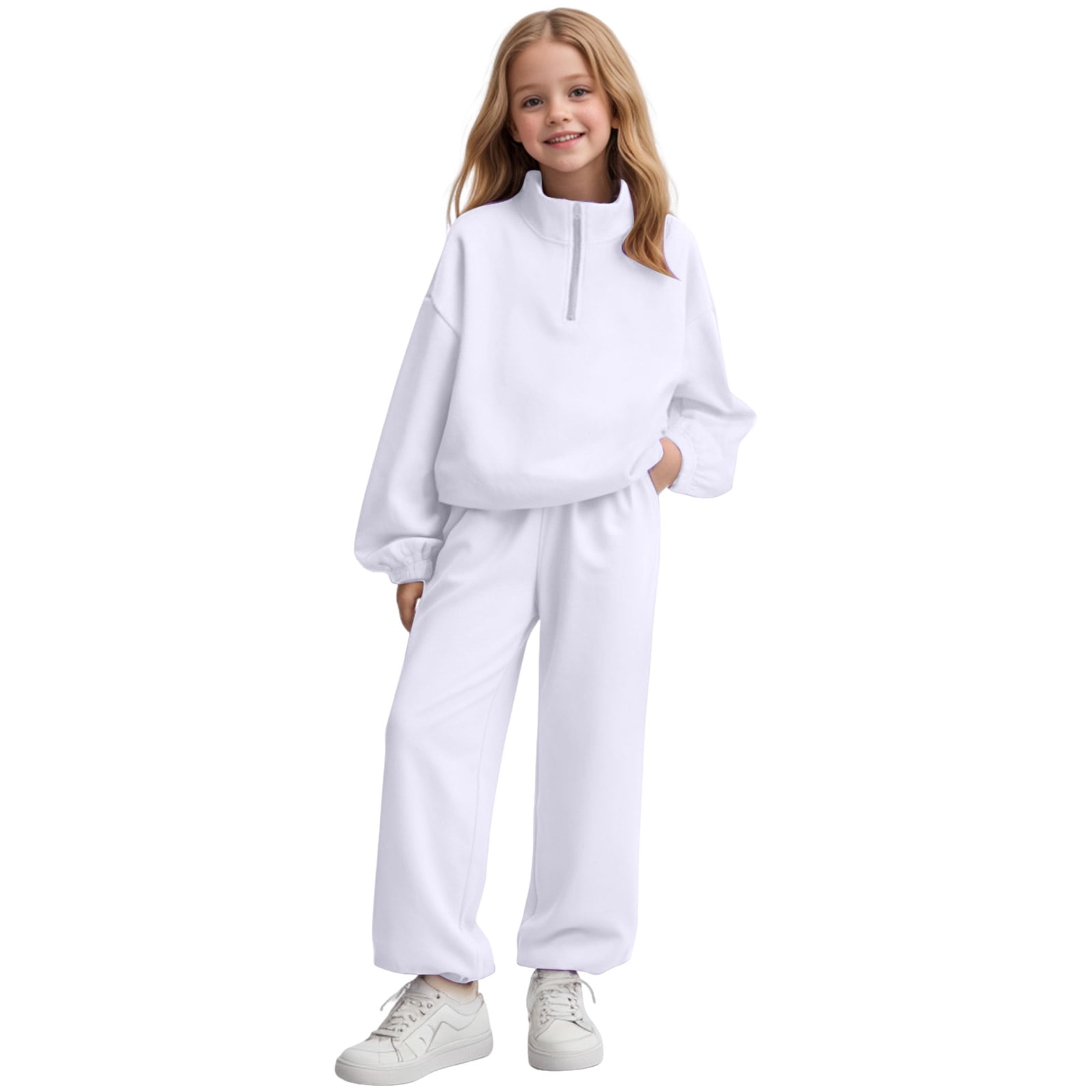 Girls Sweaters Size 6 Zipper Girls 2 Piece Outfits Tracksuit Quarter ...