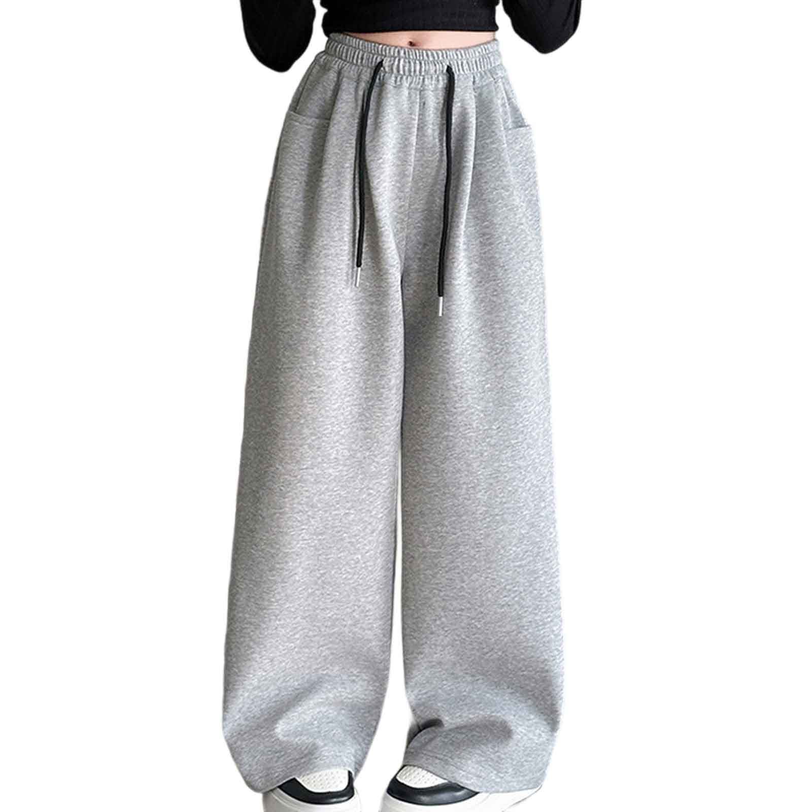 Girls Sweatpants Girls Casual Sweatpants Elastic Waist Loose Fit Wide ...