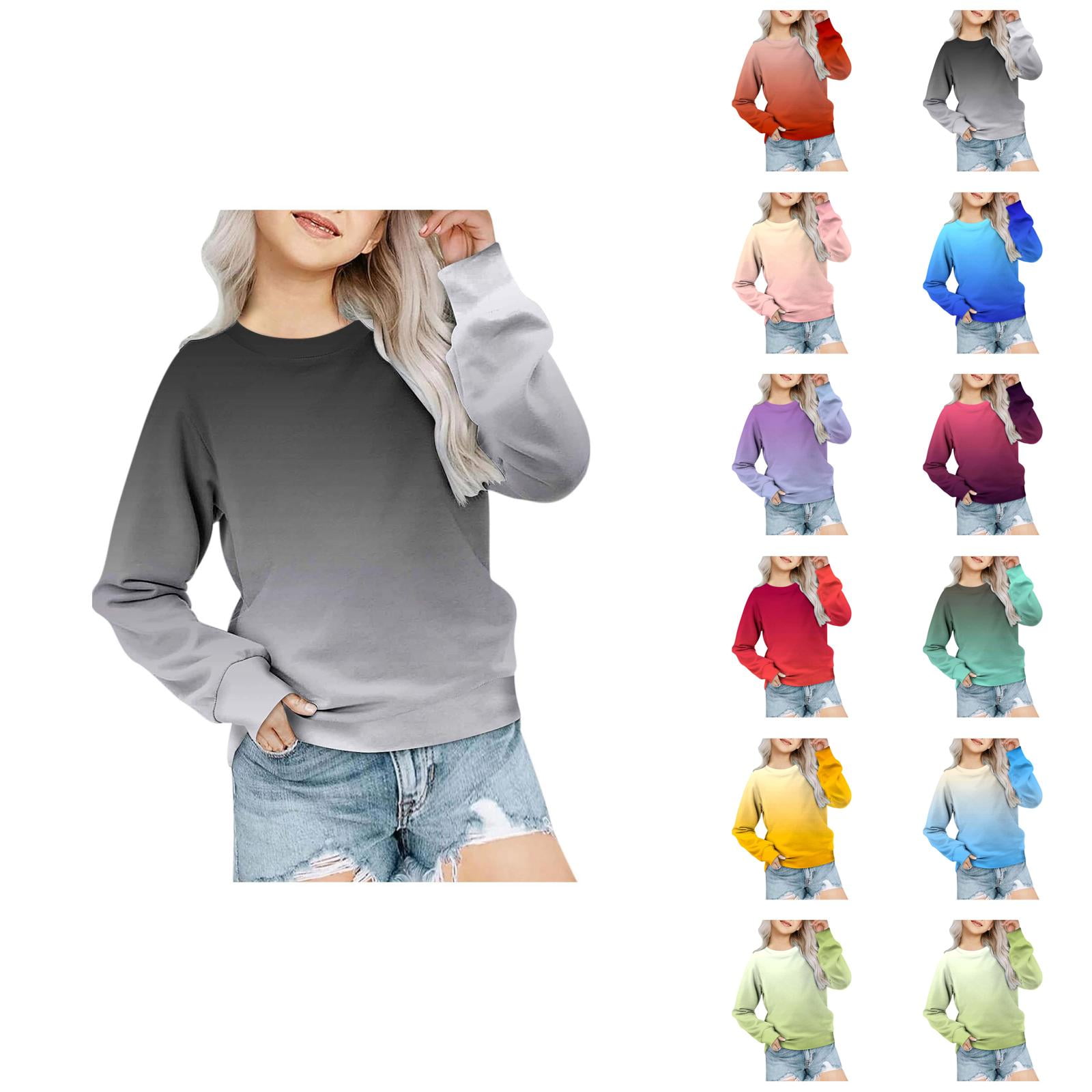 Girls Sweatshirt Gradient Print 2025 Casual Fashion Style Pullover ...
