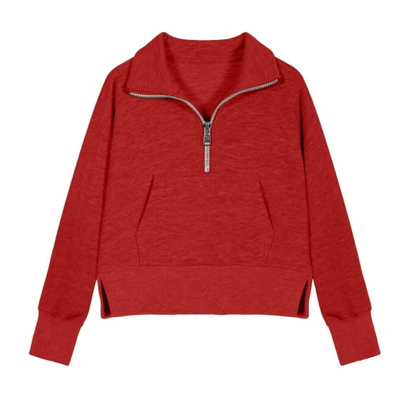 Girls Sweatshirts For Teen Girls Half Zip Long Sleeve Cropped Hoodies ...