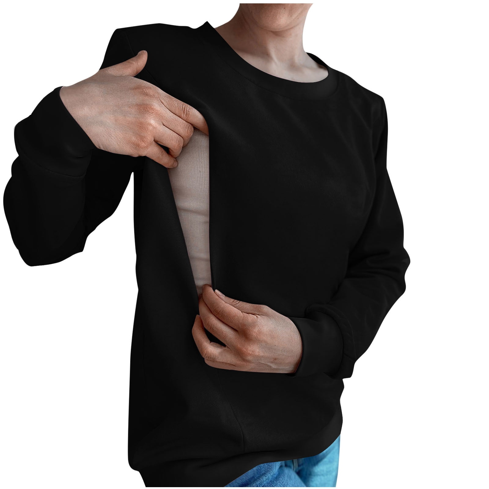 Girls Sweatshirts Without Hood, Nursing Hoodies for Women Sweatshirt ...