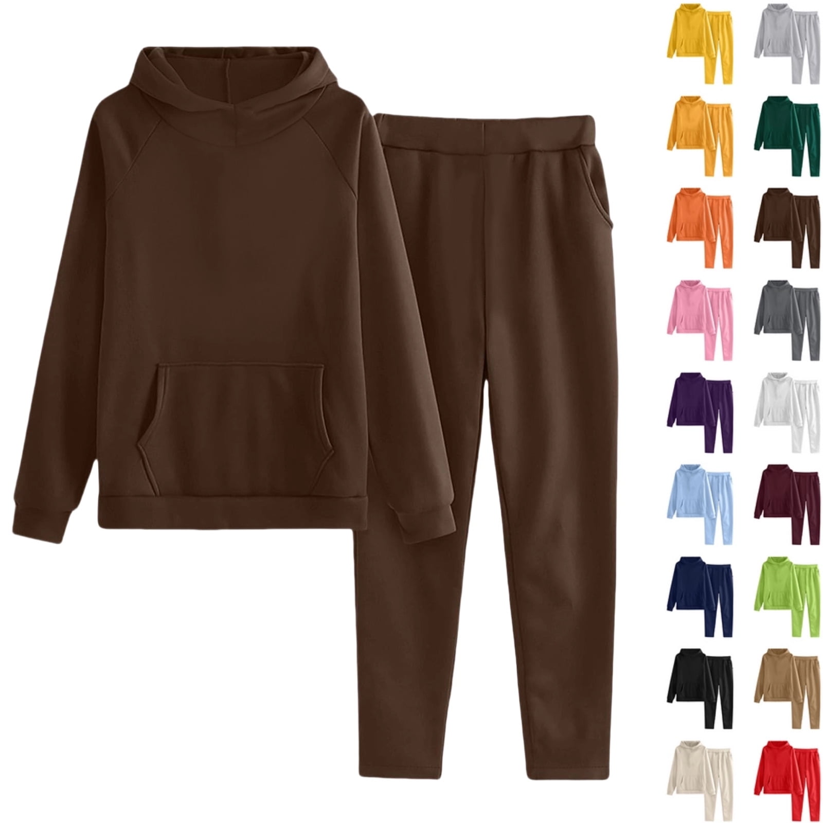 Girls Sweatsuits 2 Piece Outfits Comfort Hoodie and Sweatpants Set Kids ...