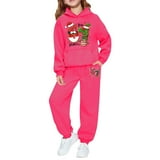 Girls Sweatsuits 2pcs Sets Hooded 67 Print 6 7 Number Pattern ...