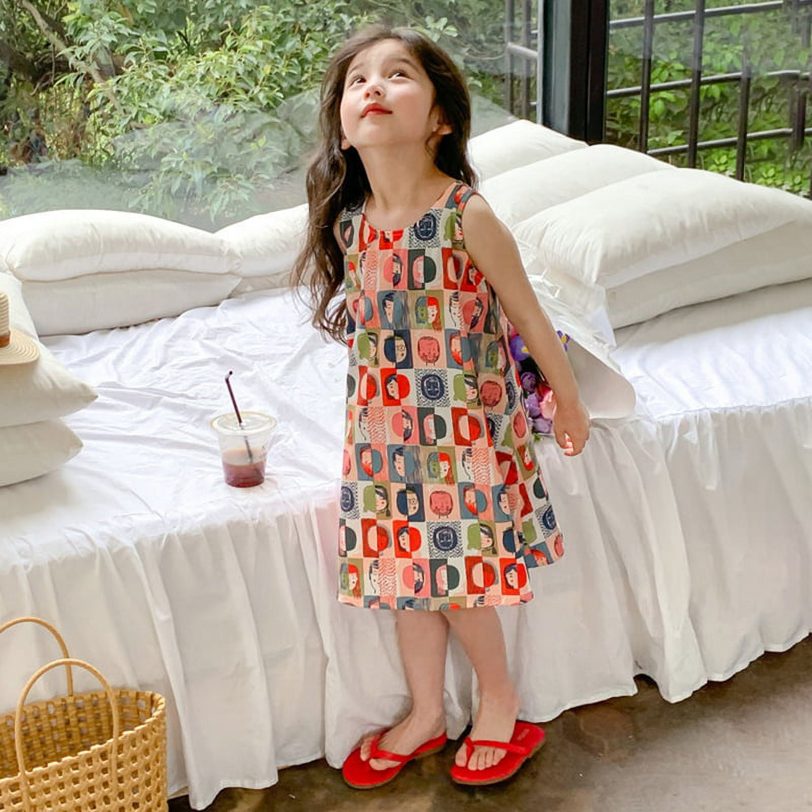 Girls' Sweet Camisole Dress Girls' Summer Beach Dress Girls' Korean ...