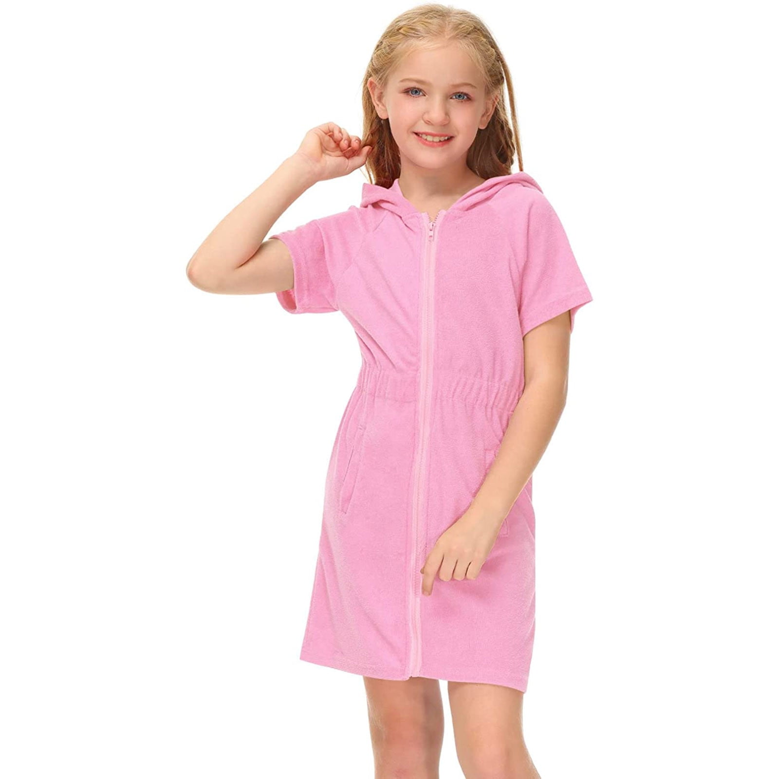 Girls Swim Cover up Girls Short Sleeve Swimwear Cover-Up & Wraps Girls ...