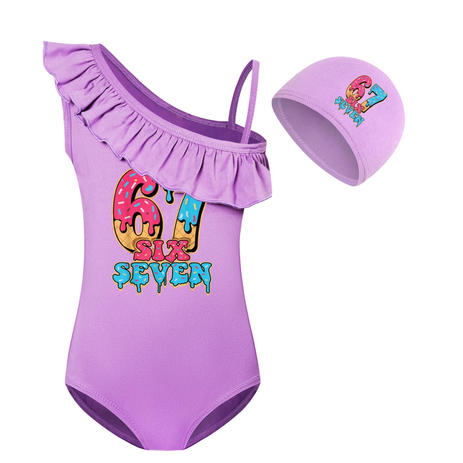 Girls Swim Dress with Ruffle Skirt Cute Bathing Suit for Toddler Kids ...