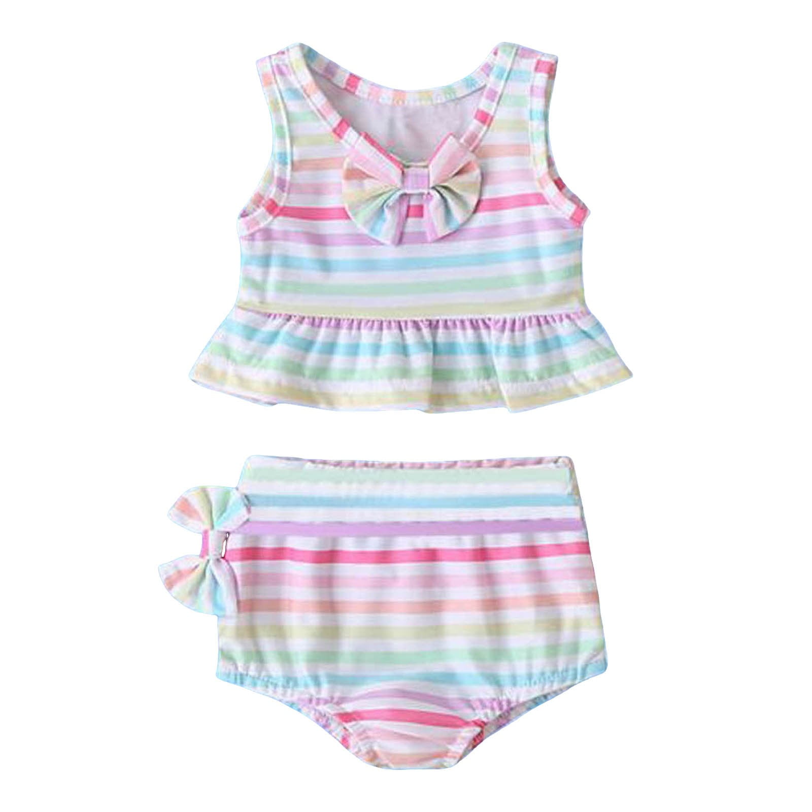 Girls Swim Shirt and Shorts Little Girls Two Piece Tankini Swimsuit ...