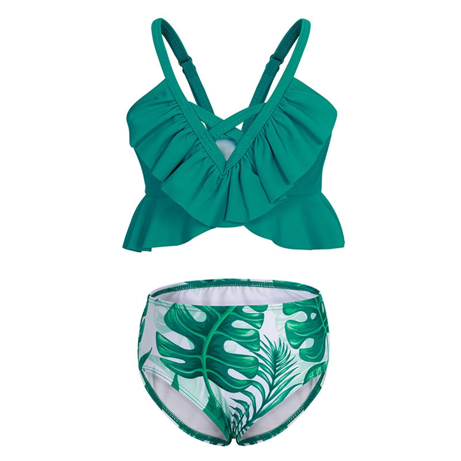 Girls Swim Suits 14-16，Summer Girls Hot Spring Swimsuit Flouncy Split ...