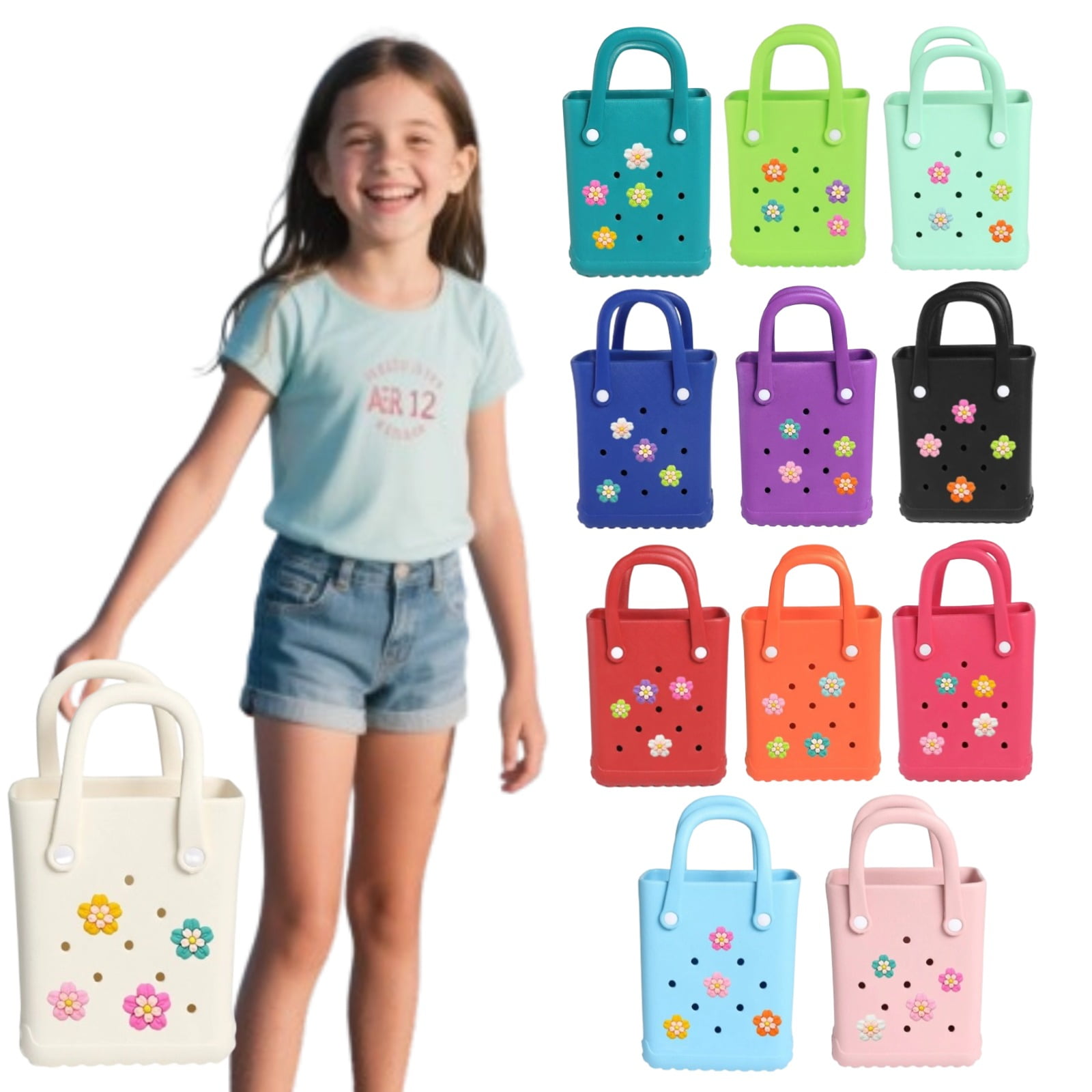 Girls Swimming Bag Rubber Beach Bag Tote Bags Travel Large Capacity ...