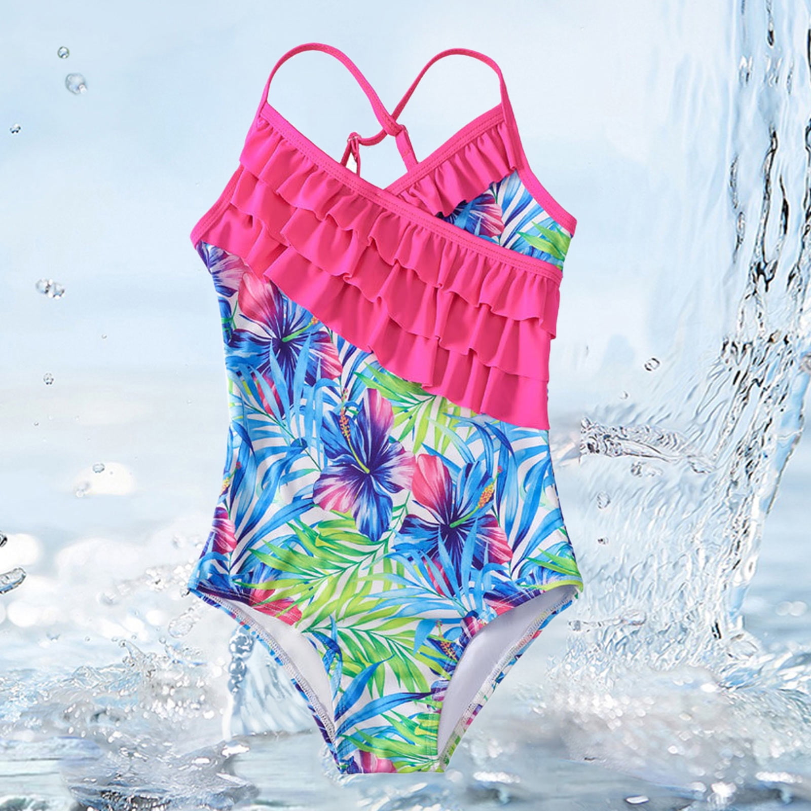 Girls Swimming 1pc Swimsuit Kids Bathing Suit Swimwear Kids Swimsuits ...