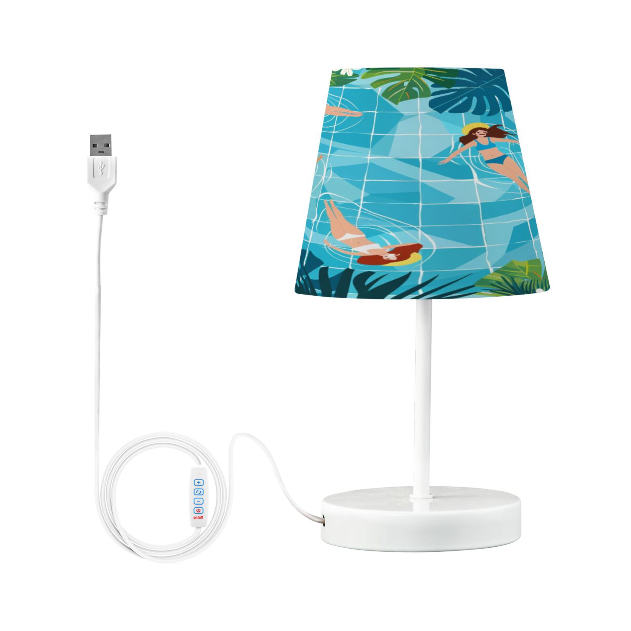 Girls Swimming Desk Lamp LED Table Nightstand Lamps with 3 Color ...