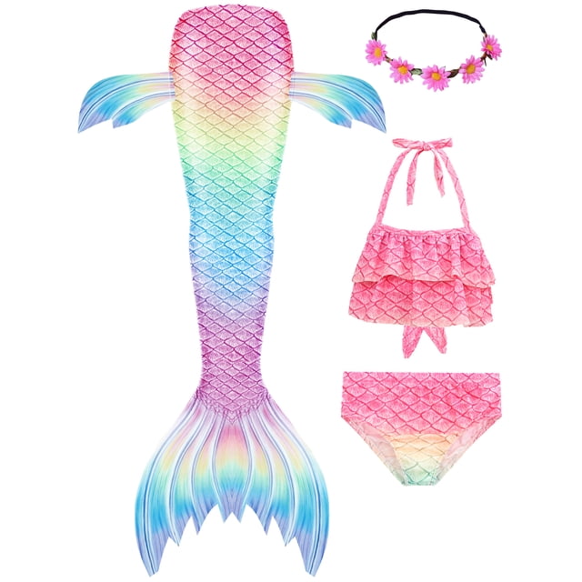 Girls Swimming Mermaid Tail Sets Kids Mermaid Swimsuit - Walmart.com