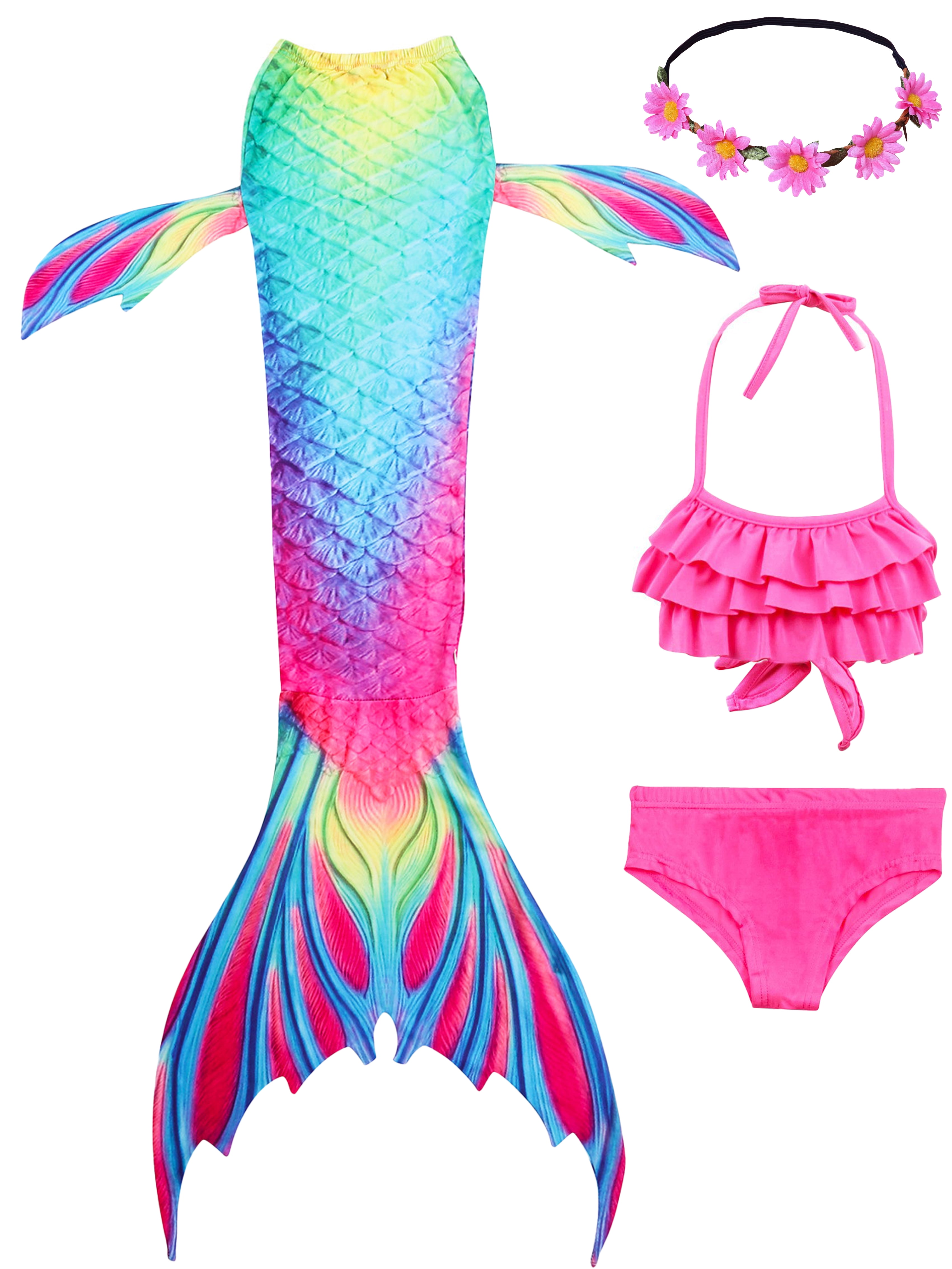 Girls Swimming Mermaid Tail Sets Kids Mermaid Swimsuit - Walmart.com