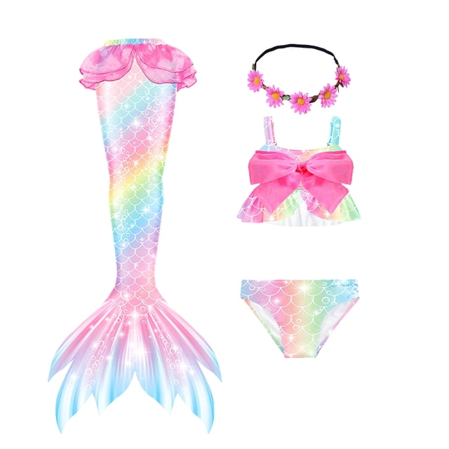 Girls Swimming Mermaid Tail Sets Kids Mermaid Swimsuit - Walmart.com